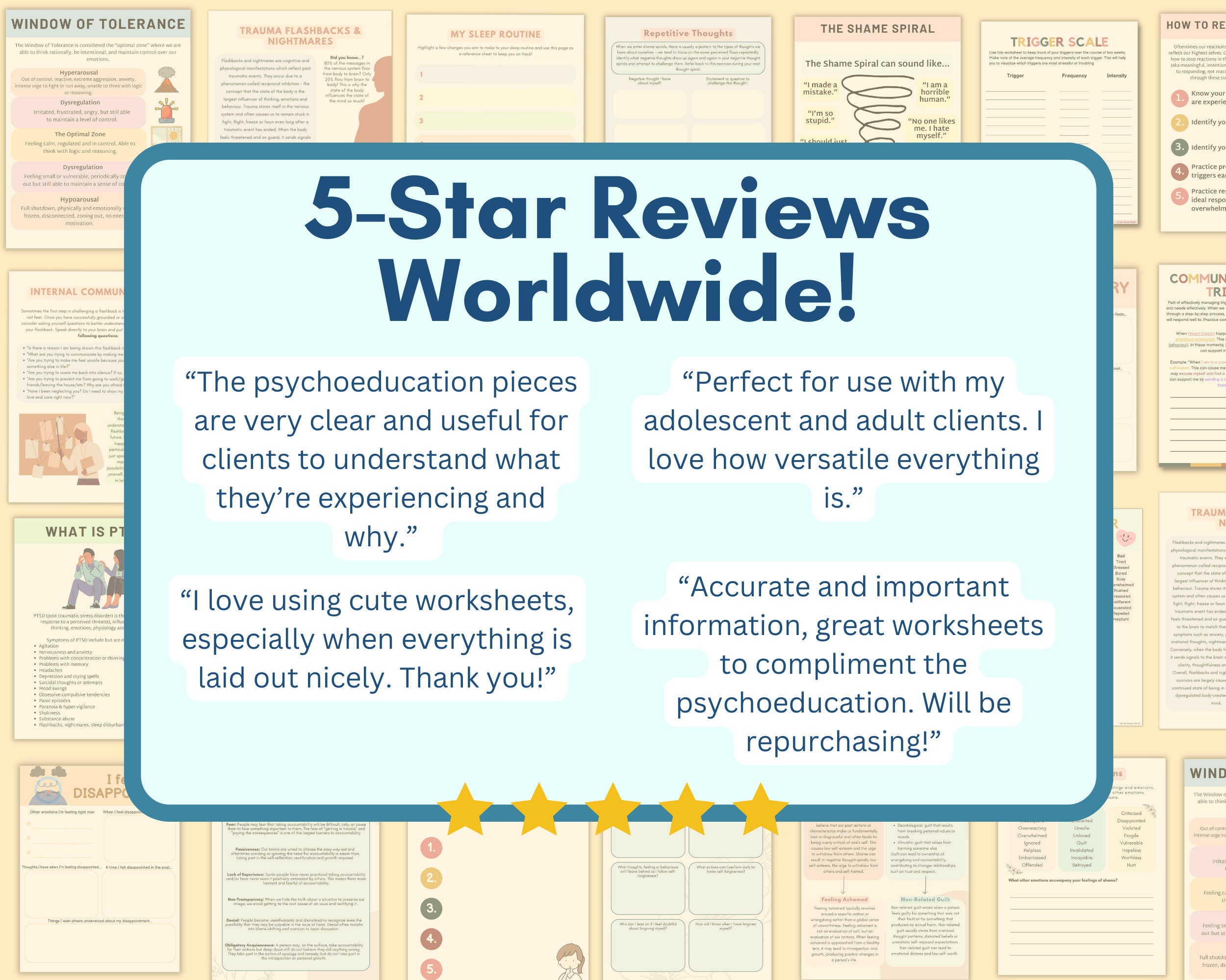 Whole Shop Therapy Bundle, Therapy Worksheets, Trauma Therapy, PTSD ...