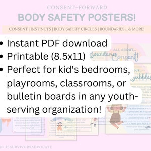 Body Safety Posters for Kids, Consent, Boundaries, Instincts | Teachers ...