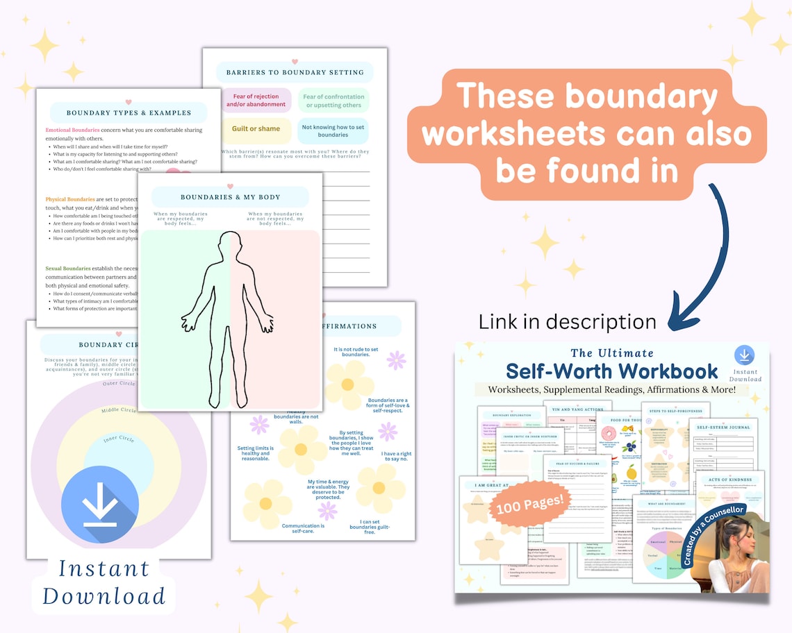 Personal Boundaries Worksheets, Therapy Worksheets, Sel, Social 