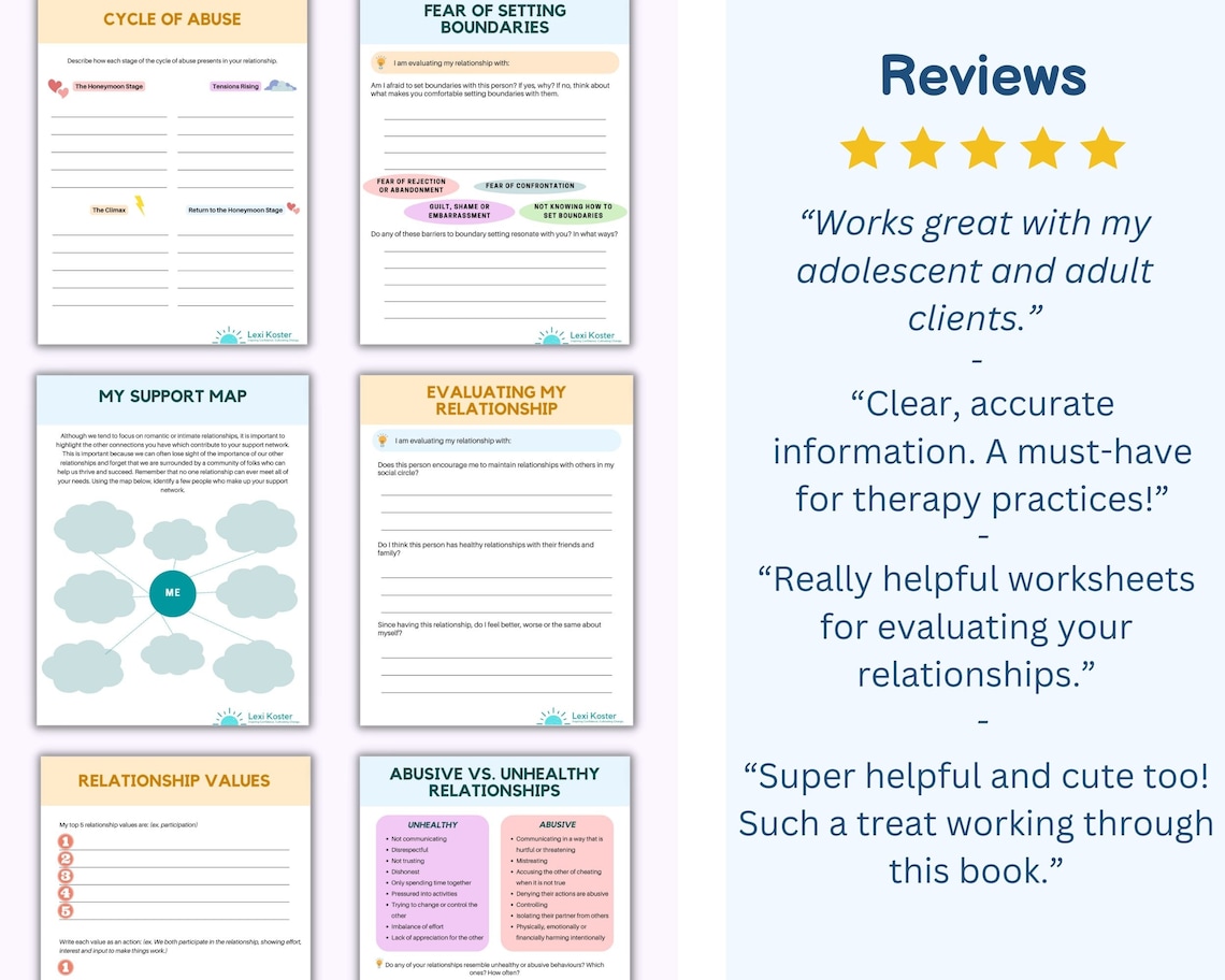 Healthy Relationships Worksheets | Cycle of Abuse, Trauma Bond, Break ...