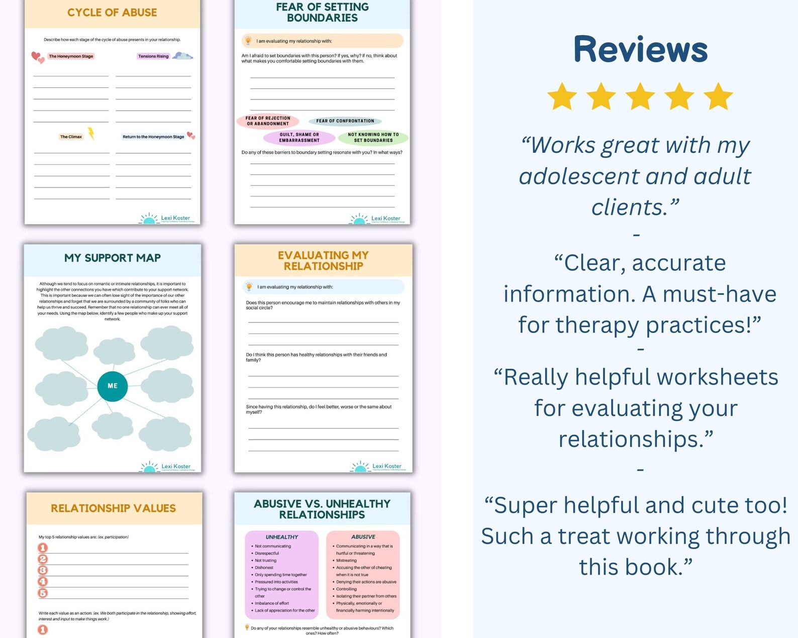 Healthy Relationships Worksheets | Cycle of Abuse, Trauma Bond, Break ...