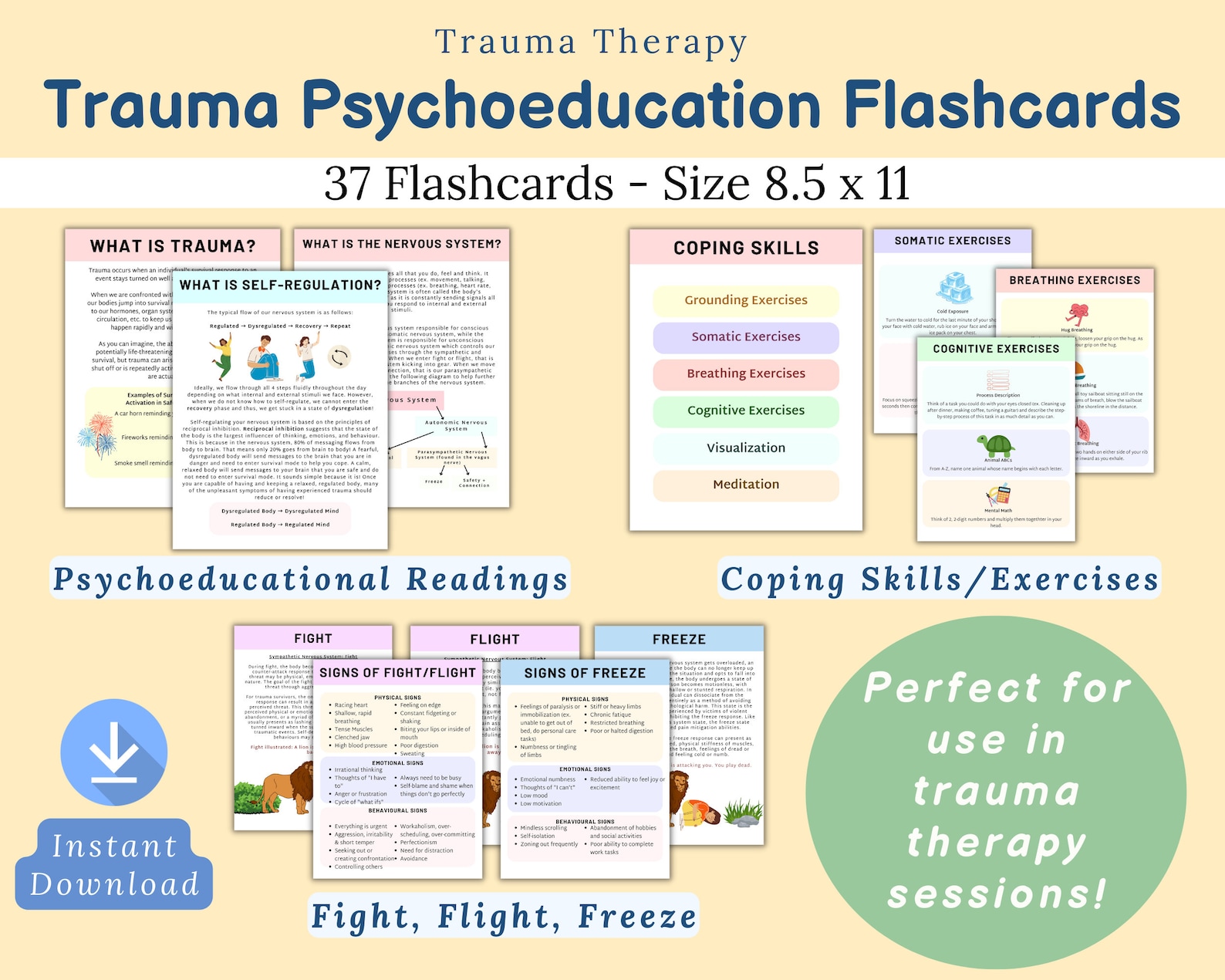 Trauma Therapy Psychoeducation, Trauma Therapy Poster, Trauma Response ...