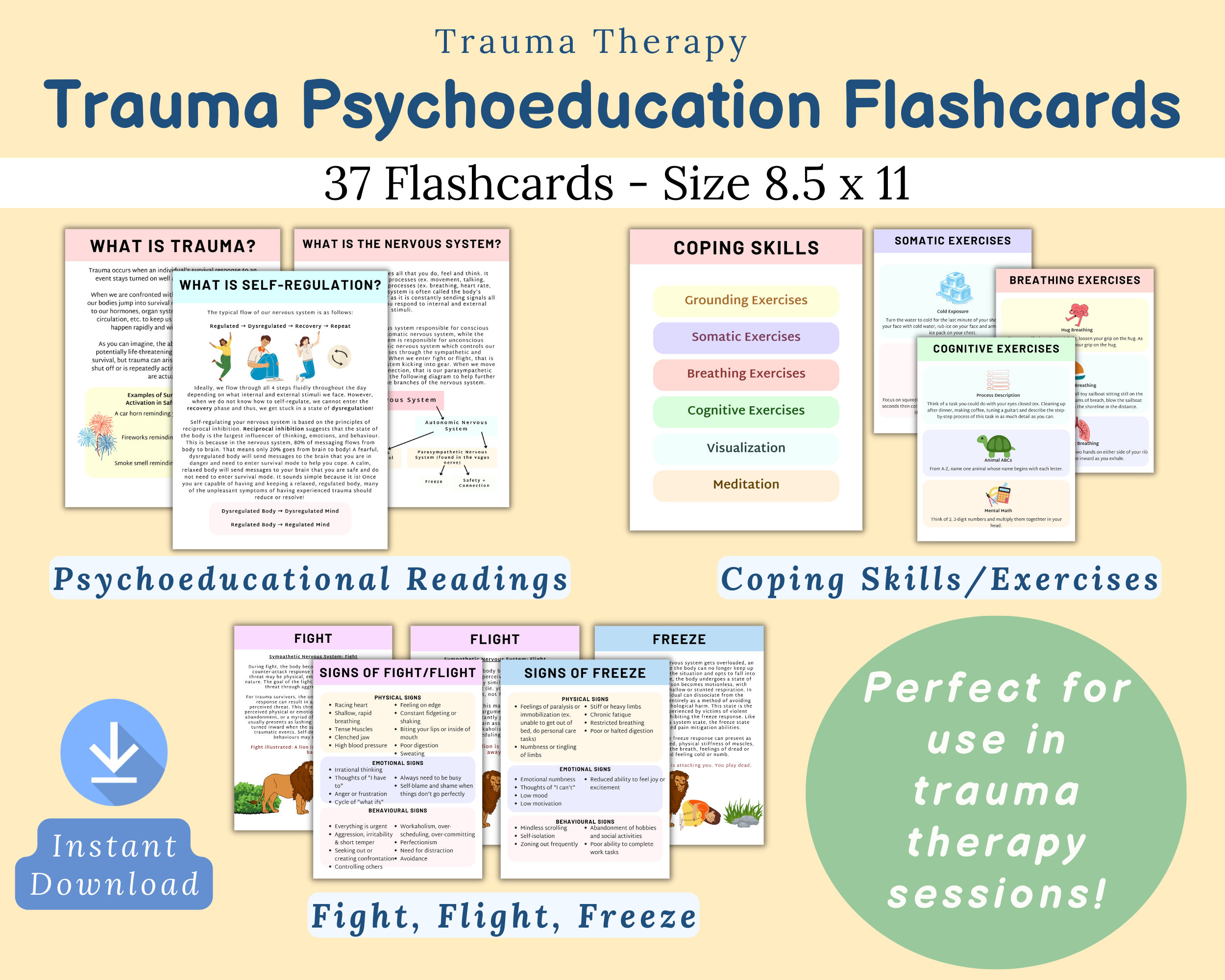 Trauma Therapy Psychoeducation, Trauma Therapy Poster, Trauma Response ...