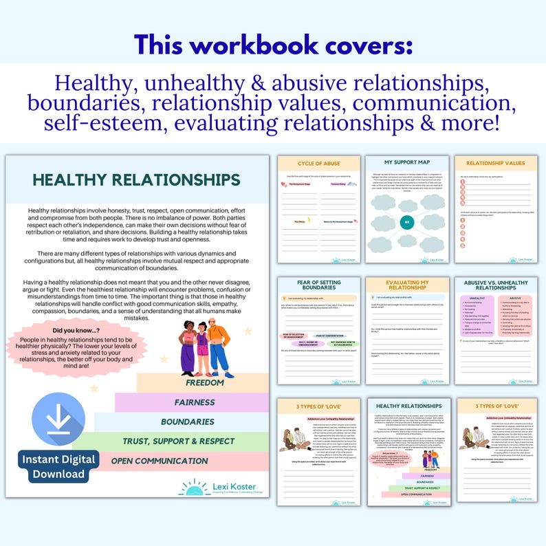 Healthy Relationships Worksheets | Cycle of Abuse, Trauma Bond, Break ...