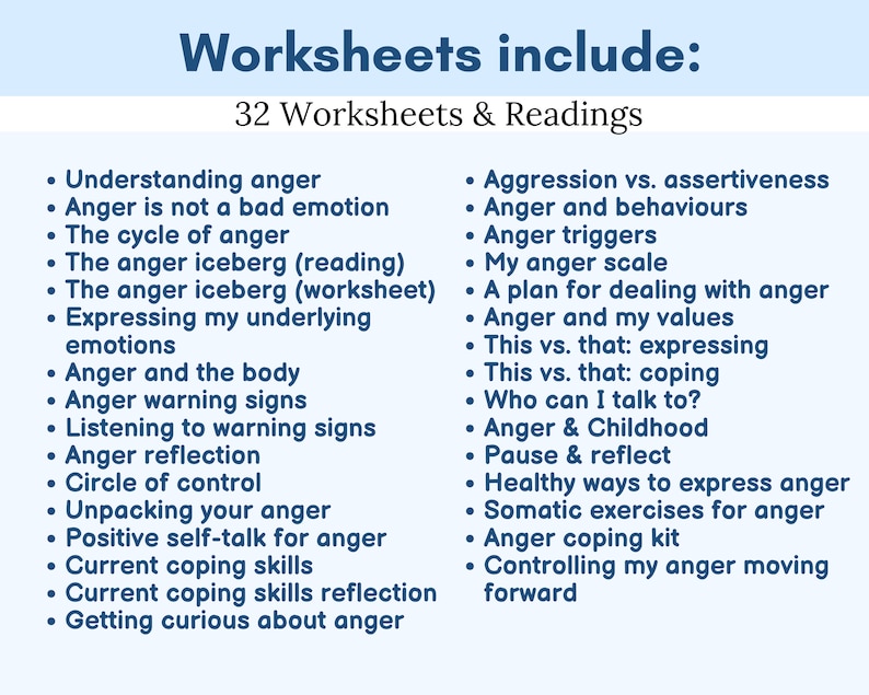 Anger Management Workbook, Anger Therapy, Anger Worksheets, Anger ...