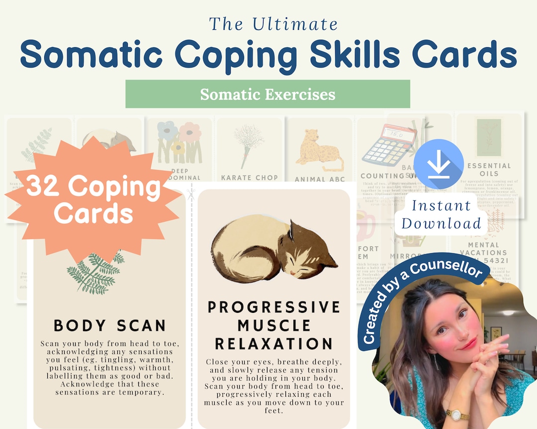 Somatic Therapy Exercise Cards, Vagus Nerve Stimulation, Anxiety ...