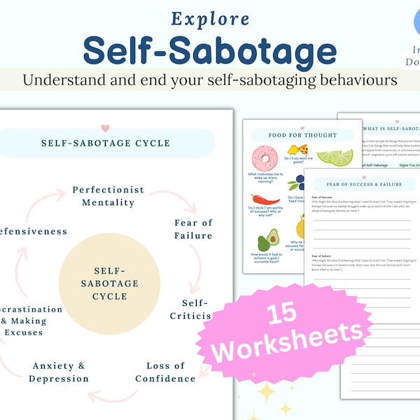 Self Sabotage Worksheets - Etsy Self Sabotage Worksheets - Etsy