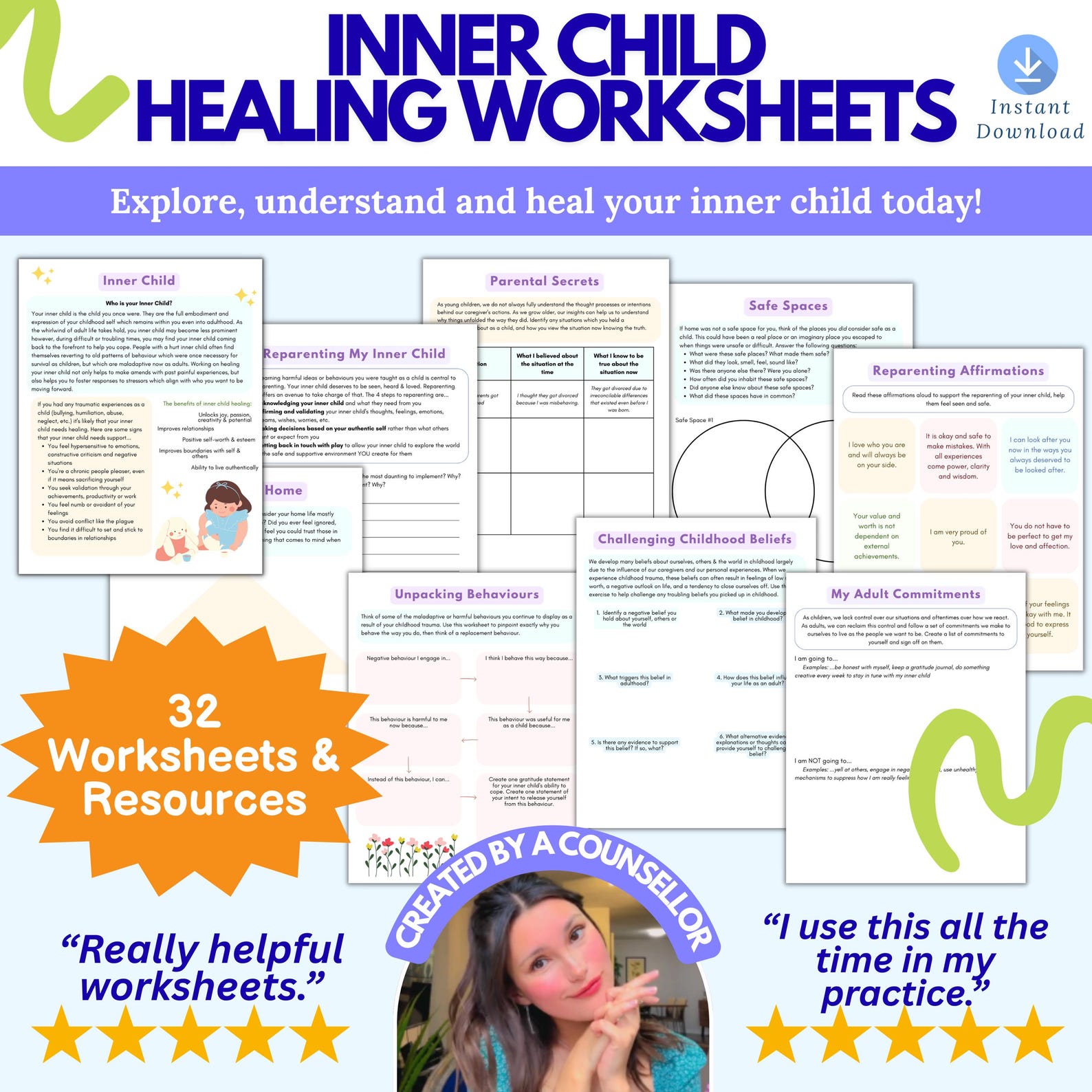 Inner Child Worksheets for Adults, Reparenting Inner Child, Attachment ...