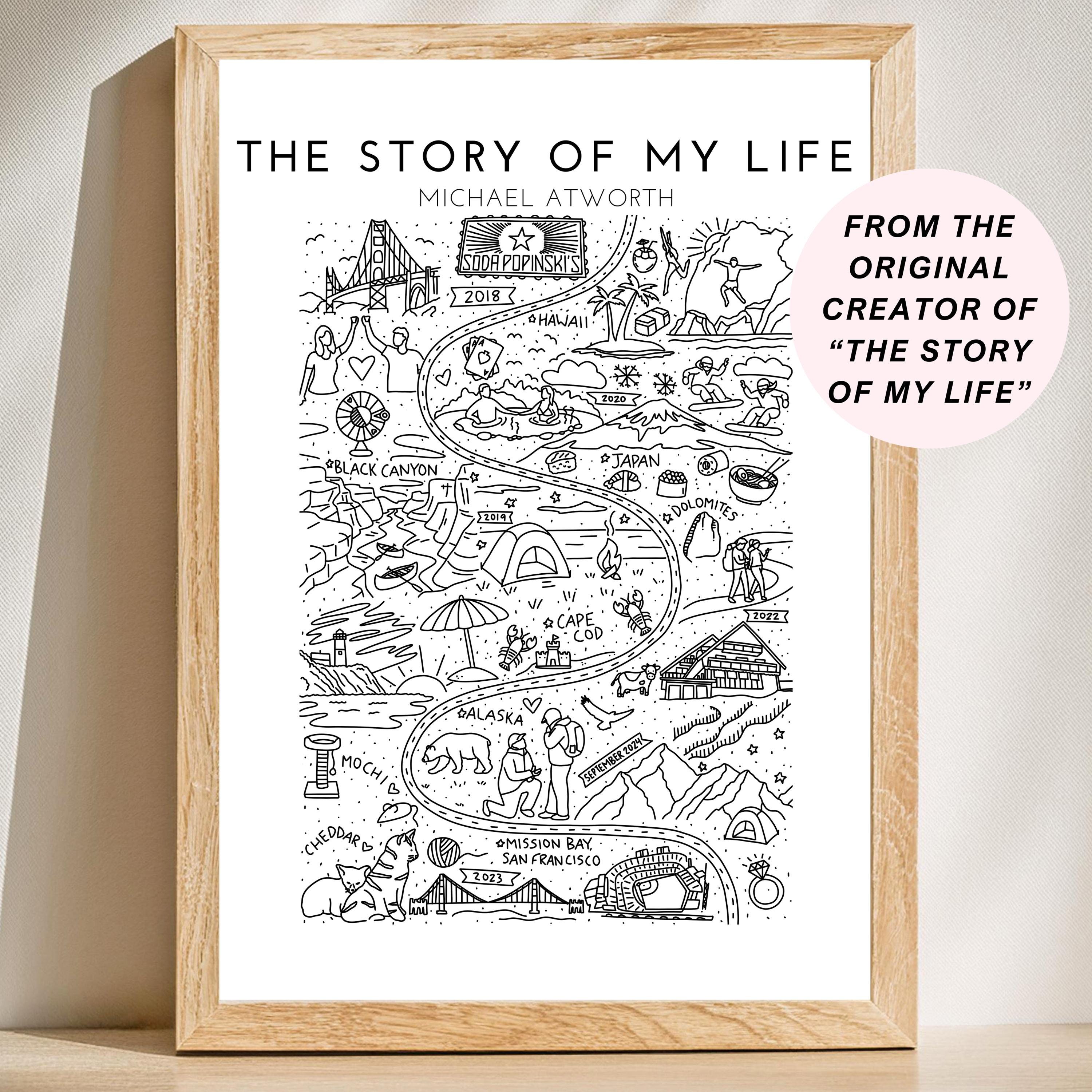 Life Story Map Custom Birthday Gift Story of My Life Retirement Gift ...