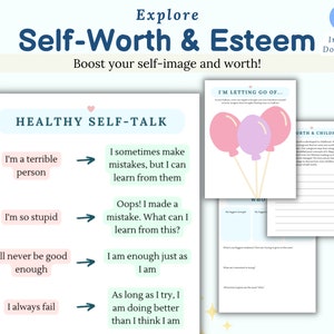 Self Esteem Worksheets | Self Worth Worksheet, Inner Critic, Confidence ...