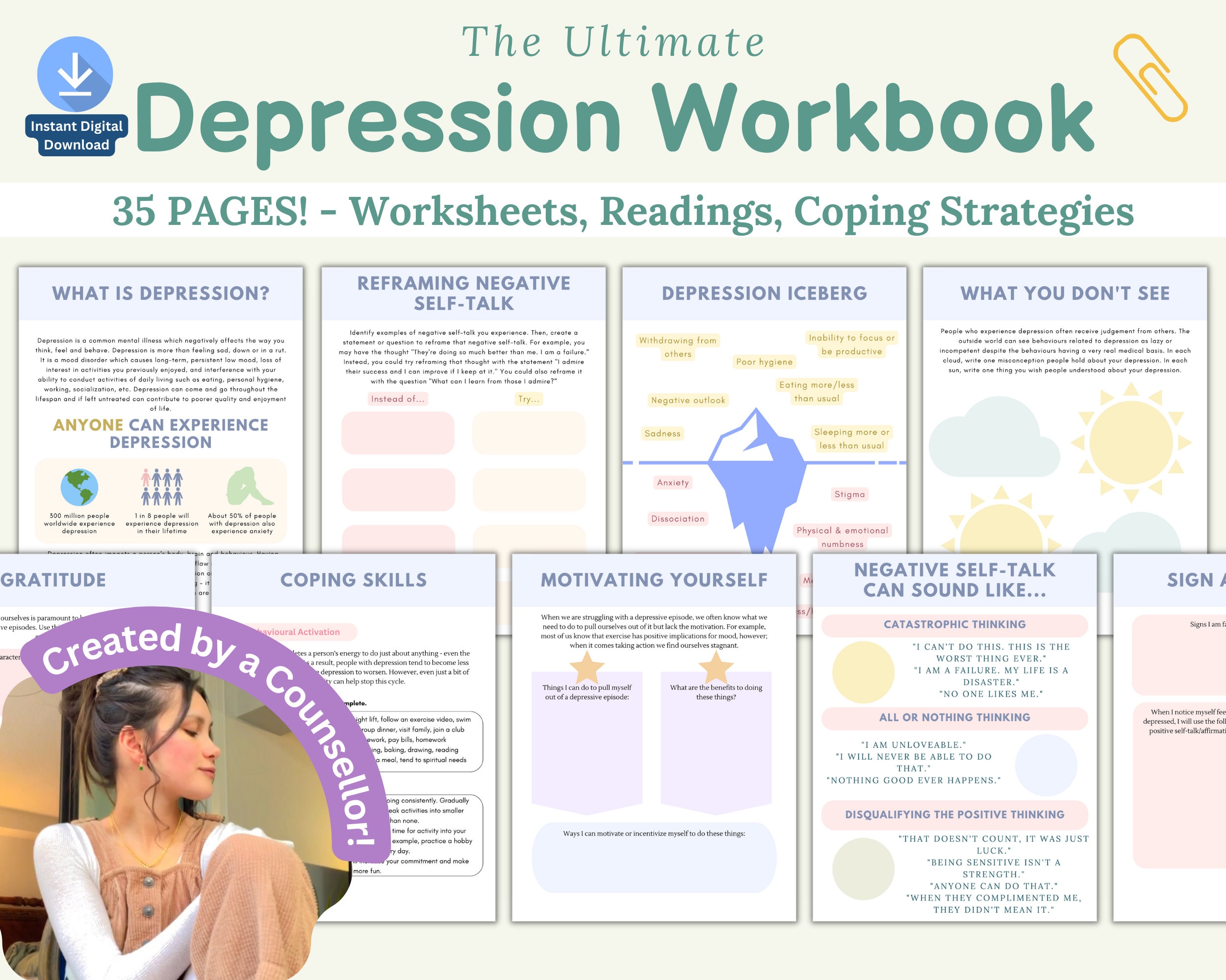 Depression Worksheets, Depression Spiral, Teen Depression, Depression ...