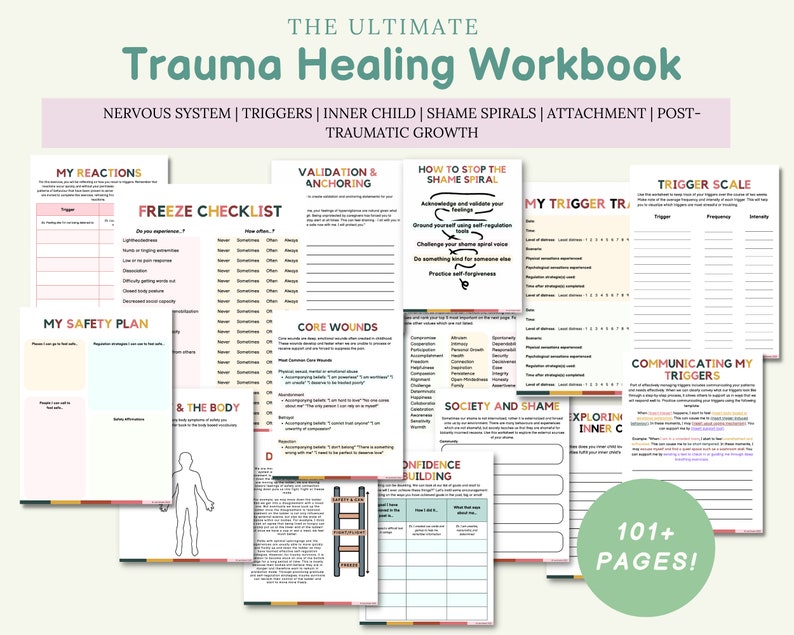 Trauma Healing Bundle, Trauma Workbook, Nervous System Regulation ...