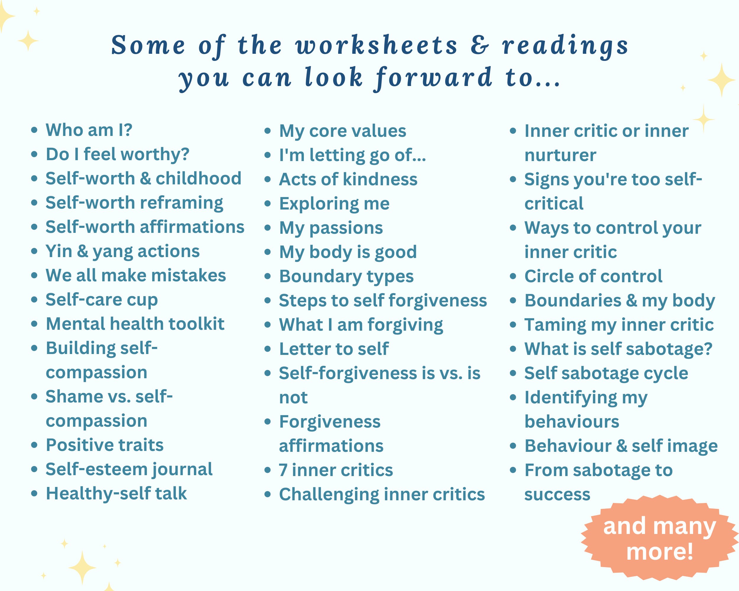 Self Esteem Worksheets Self Worth Worksheet, Inner Critic, Confidence ...