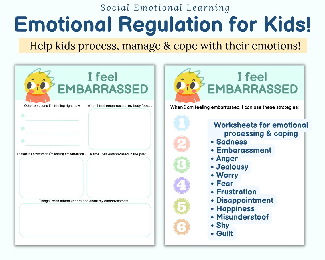 Emotional Regulation Kids, Kids Therapy Worksheets, Kids Anxiety Relief ...