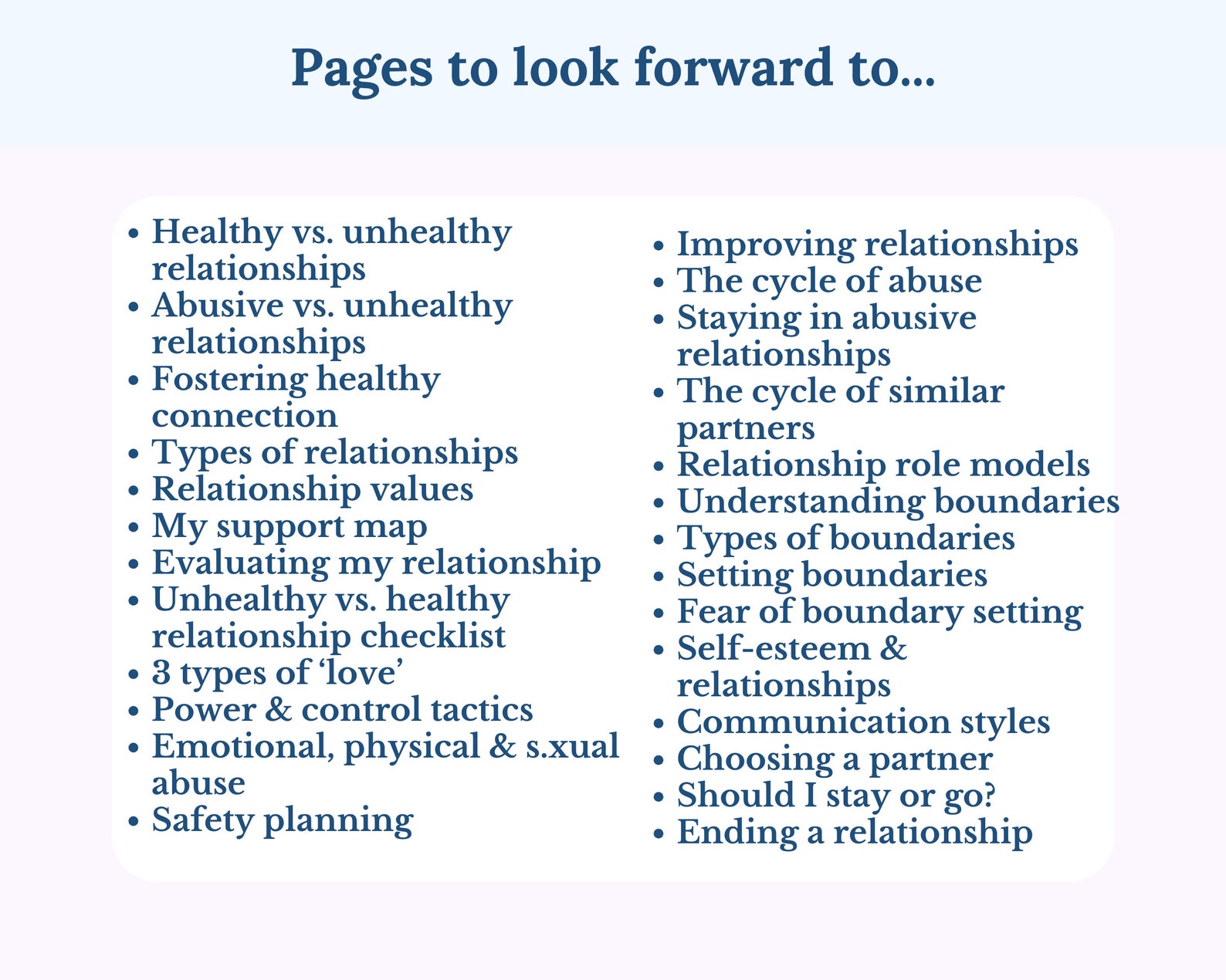 Healthy Relationships Worksheets | Cycle of Abuse, Trauma Bond, Break ...