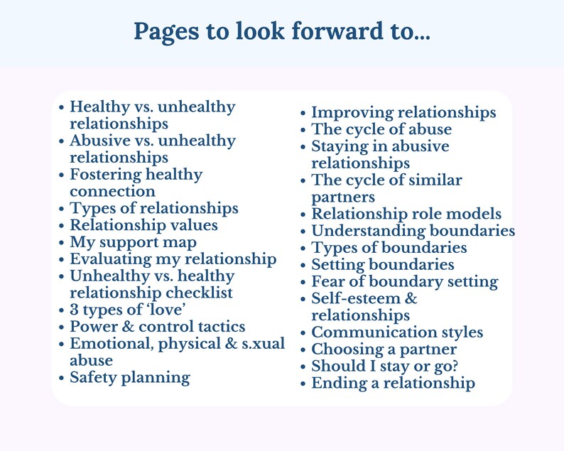 Healthy Relationships Worksheets | Cycle of Abuse, Trauma Bond, Break ...