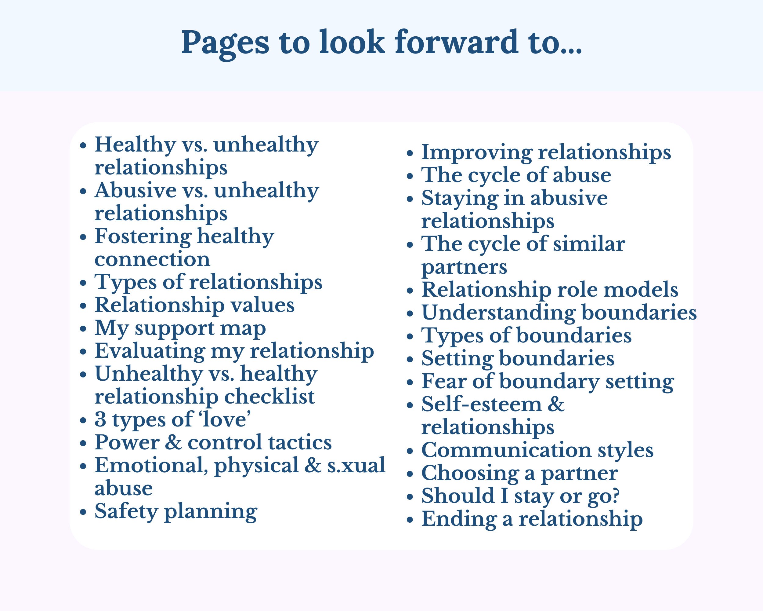 Healthy Relationships Worksheets | Cycle of Abuse, Trauma Bond, Break ...