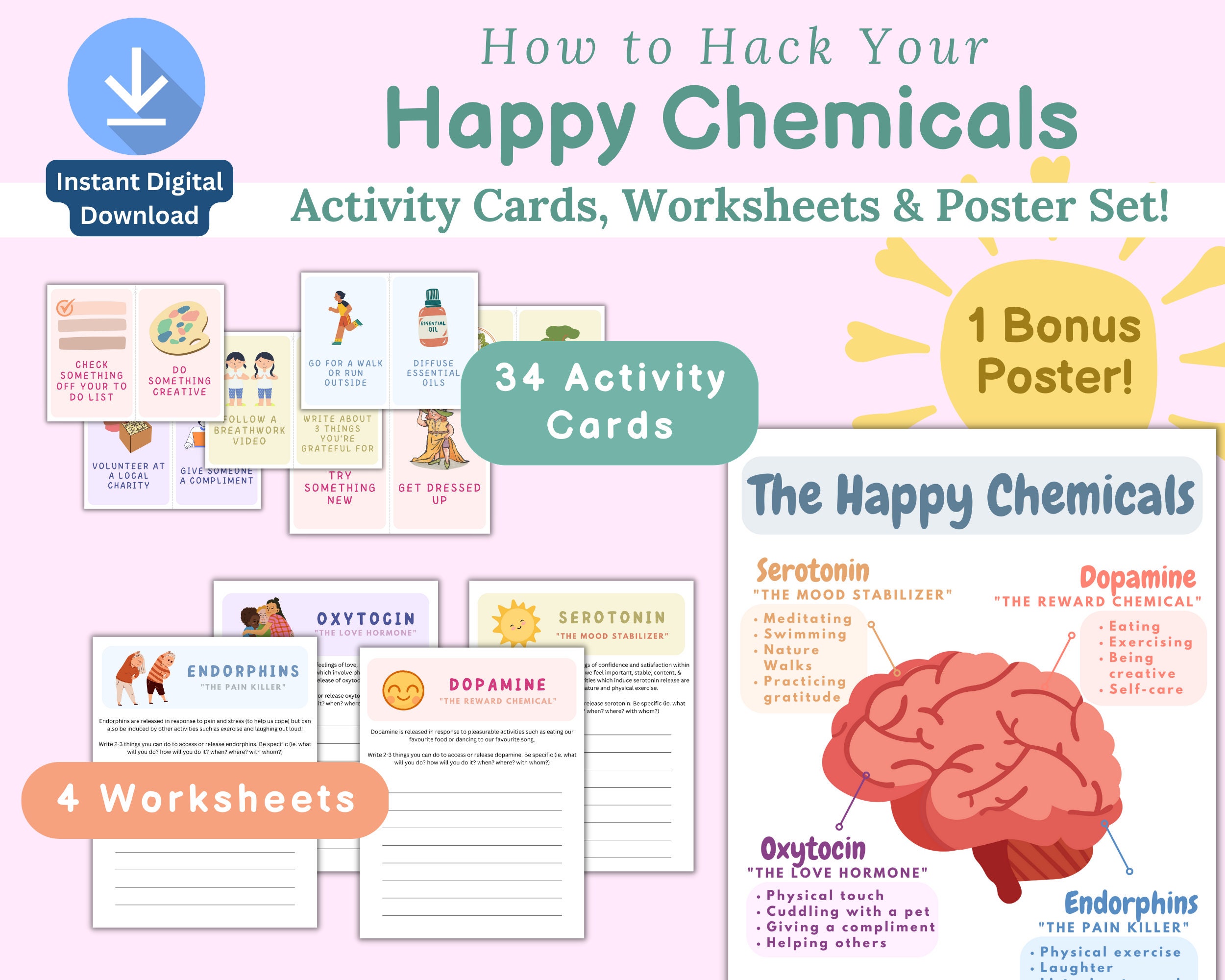 Happy Chemical Hacks Anxiety Relief Depression Coping - Etsy