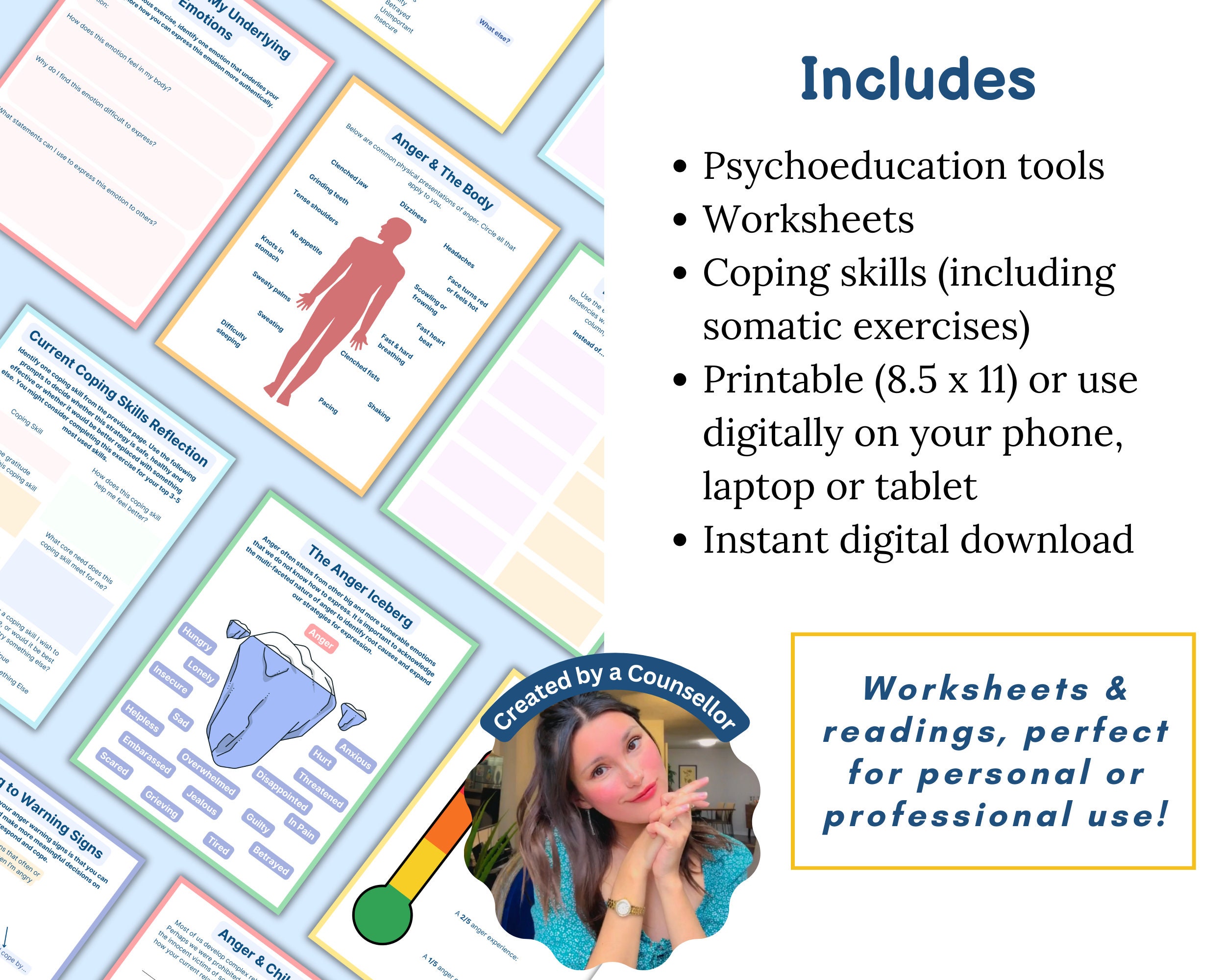 Anger Management Workbook, Anger Therapy, Anger Worksheets, Anger ...