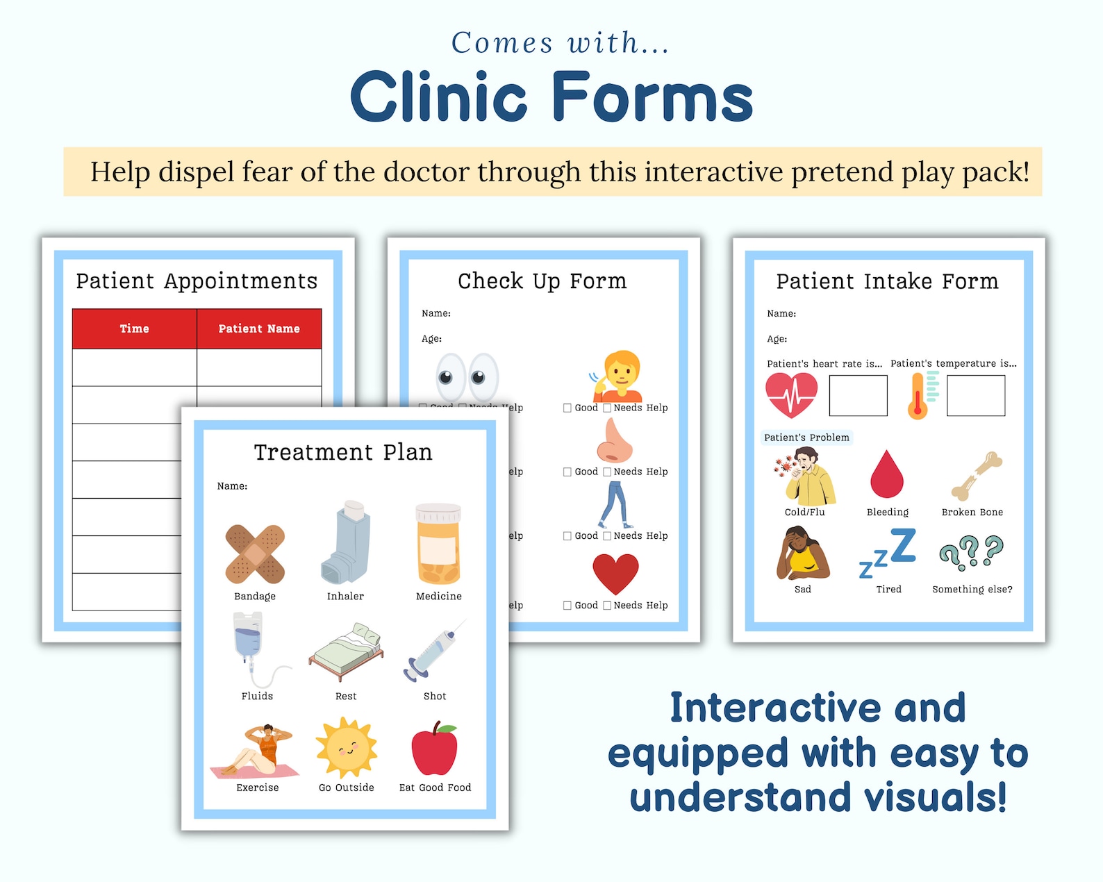 Doctor Pretend Play Printable, Medical Play, Play Therapy, Hospital ...