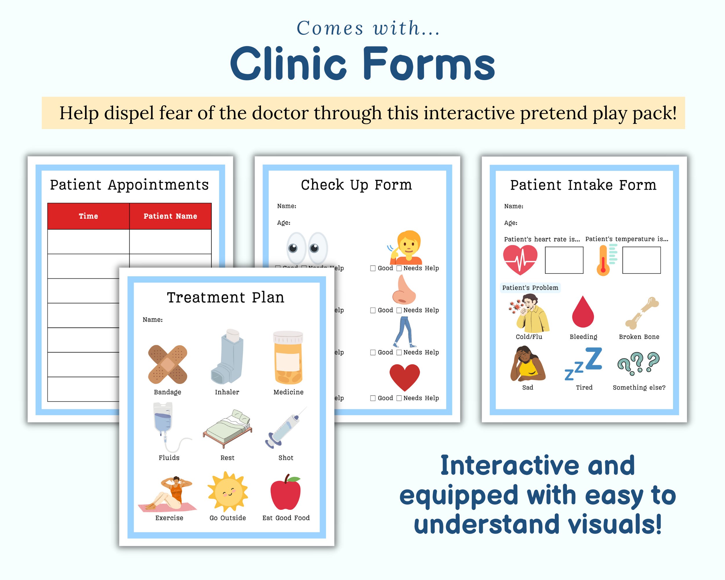 Doctor Pretend Play Printable, Medical Play, Play Therapy, Hospital ...