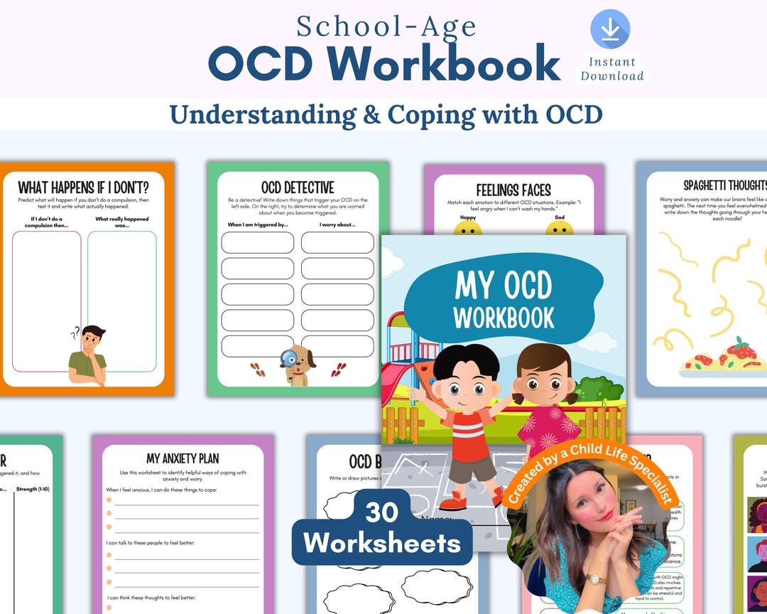 OCD Workbook for Kids, Obsessive Compulsive Disorder Worksheets, School ...