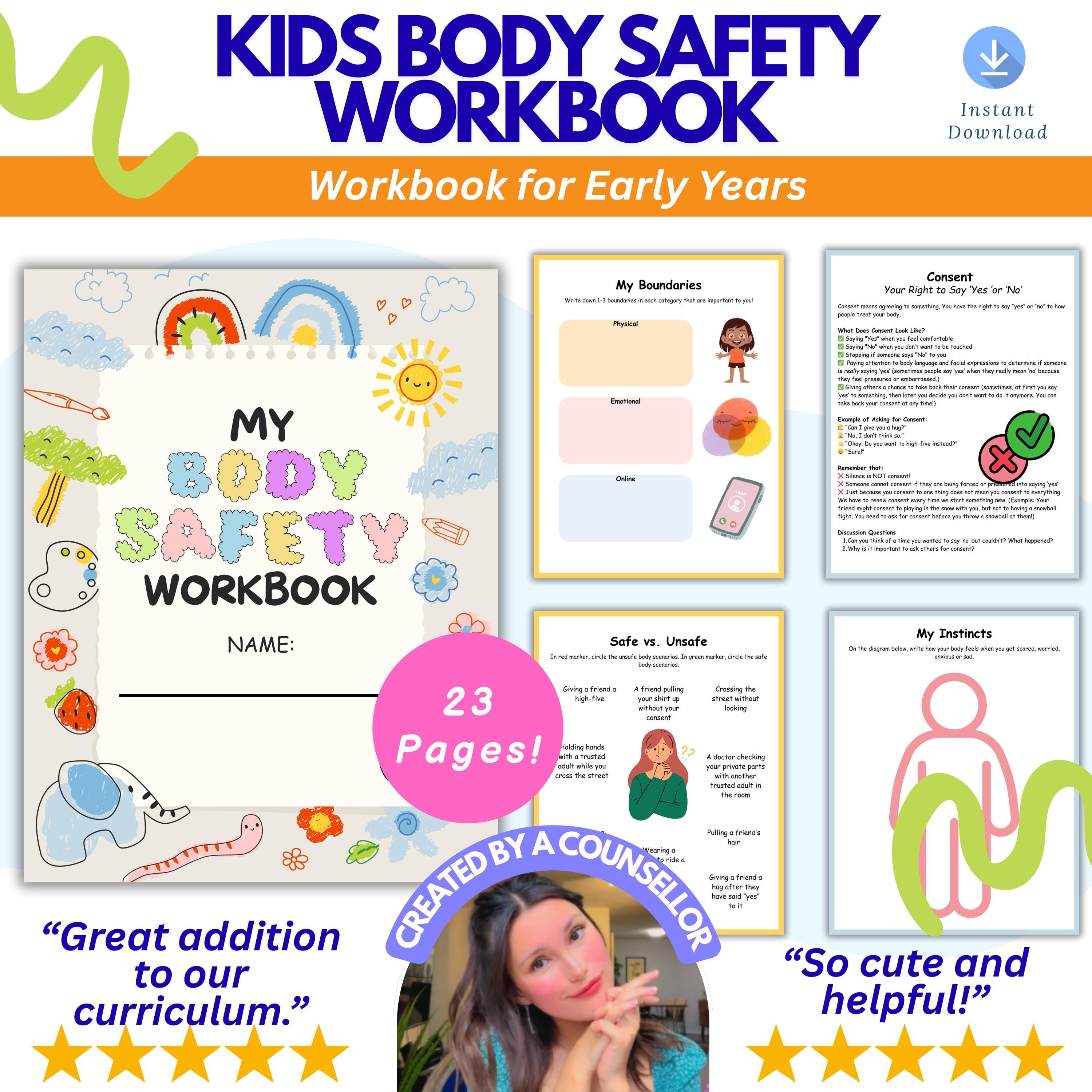 Body Safety Workbook, Child Protection, Kids Boundaries and Consent ...