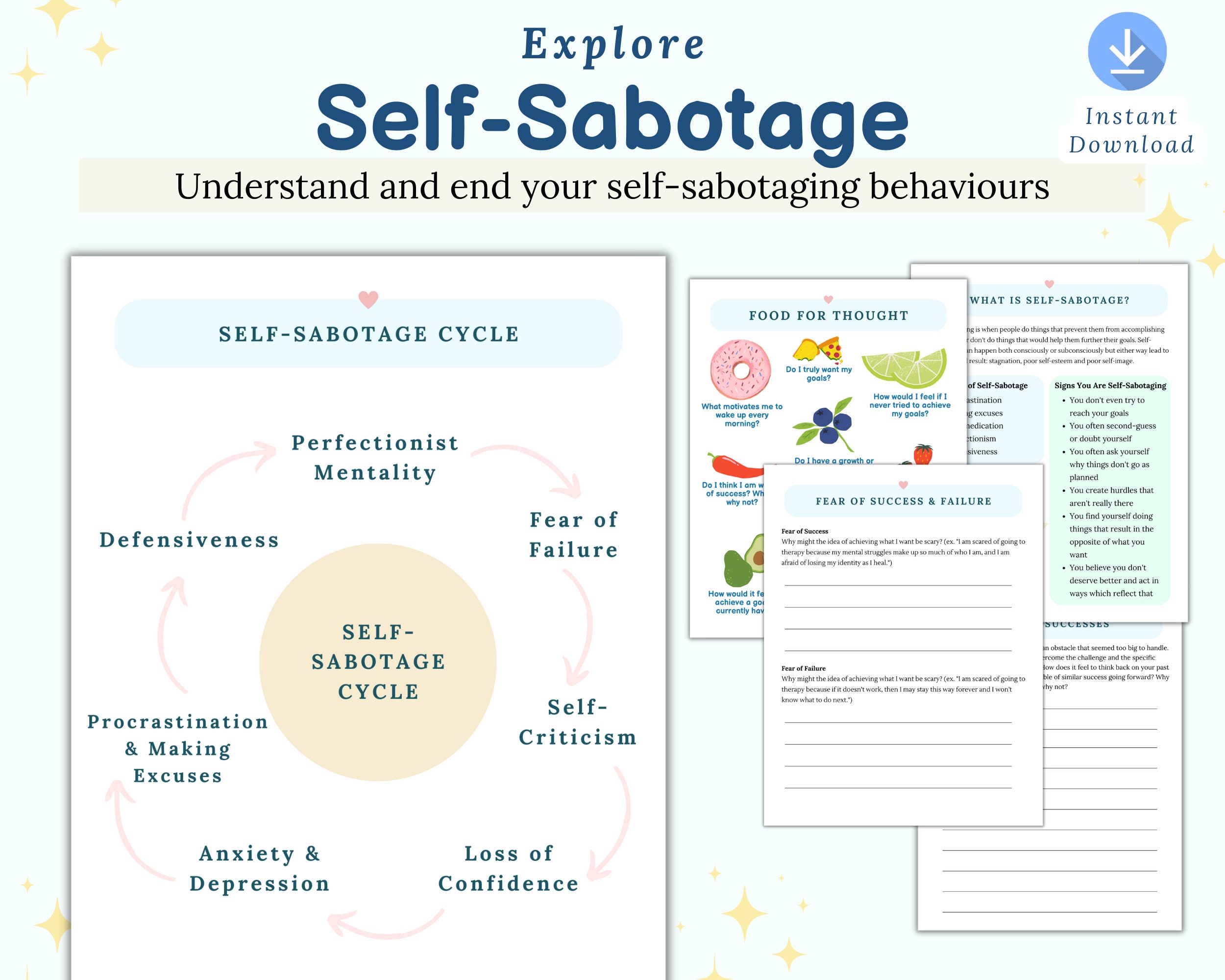 Self Esteem Worksheets Self Worth Worksheet, Inner Critic, Confidence ...