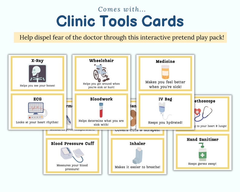 Doctor Pretend Play Printable, Medical Play, Play Therapy, Hospital ...