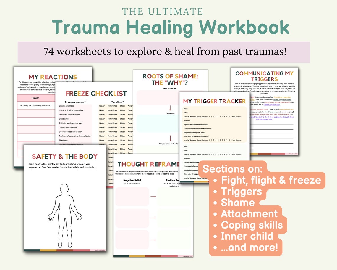 Trauma Worksheets | Trauma Workbook, Somatic Healing, Trauma Self Help ...