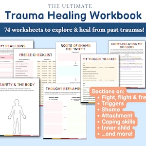 Trauma Healing Workbook | Trauma Therapy Worksheets, PTSD Worksheet ...