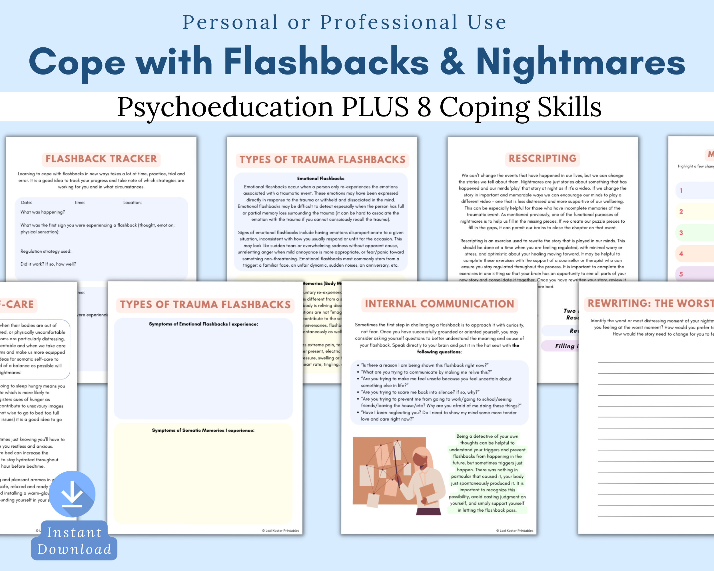 Trauma Flashbacks & Nightmares, Sleep Hygiene, Insomnia, Nightmare ...