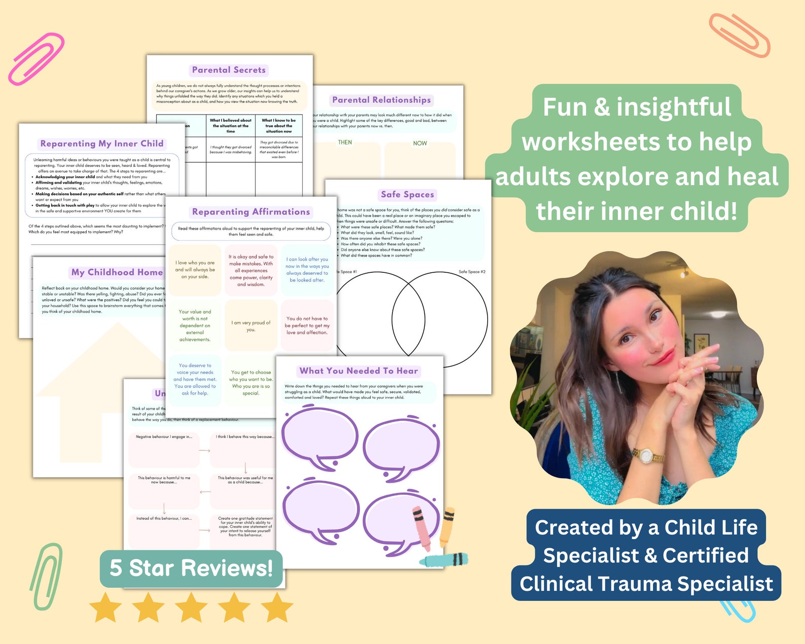 Inner Child Worksheets for Adults, Reparenting Inner Child, Attachment ...