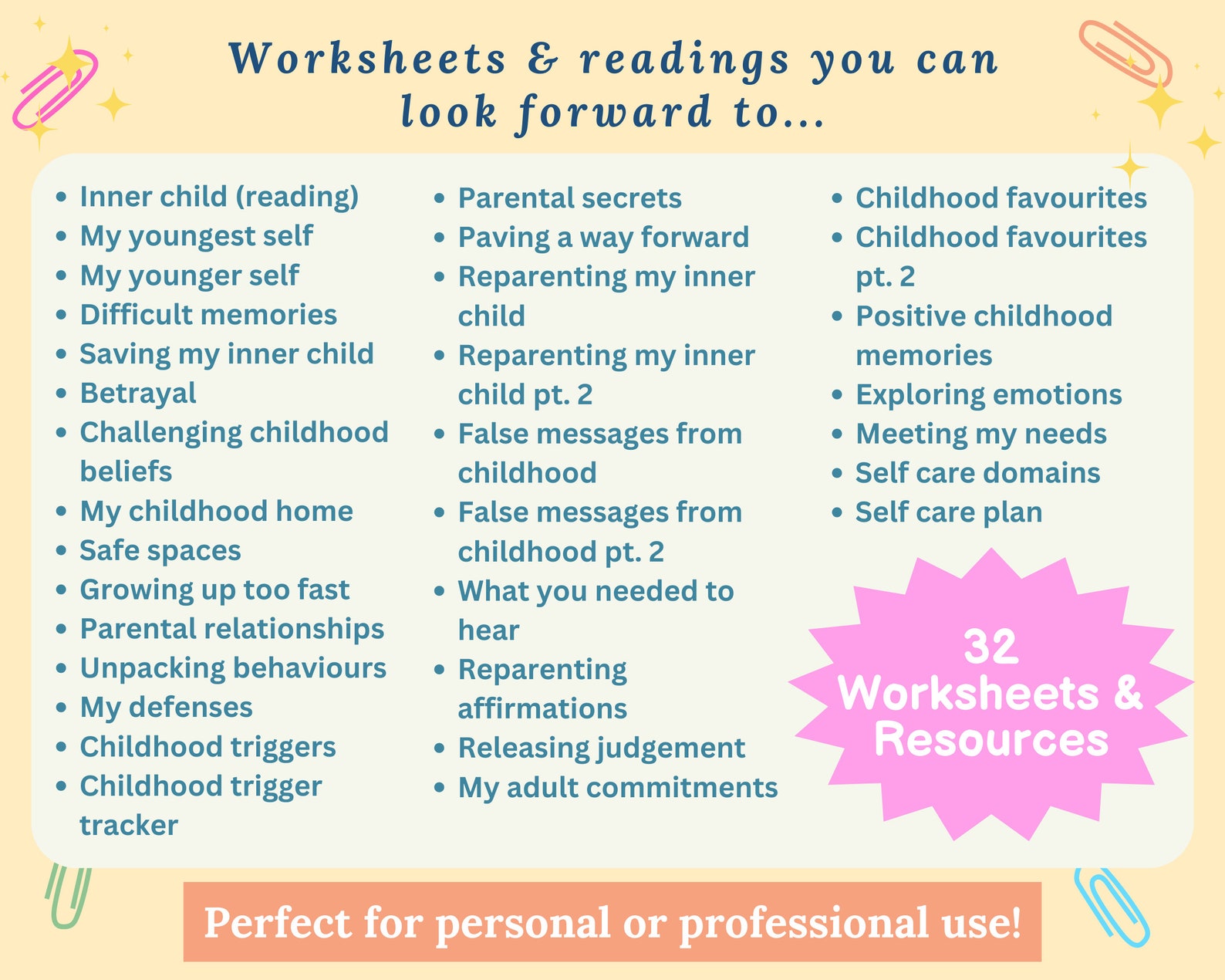 Inner Child Worksheets for Adults, Reparenting Inner Child, Attachment ...