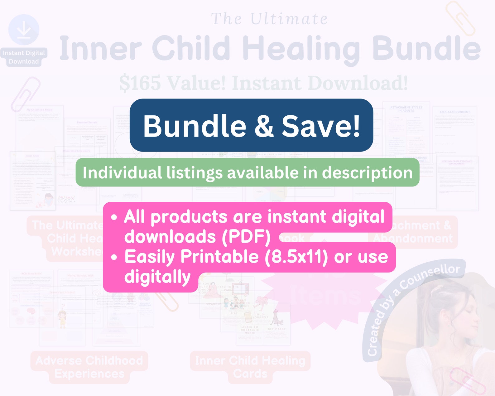 Inner Child Healing Worksheet Bundle Attachment Theory Inner - Etsy