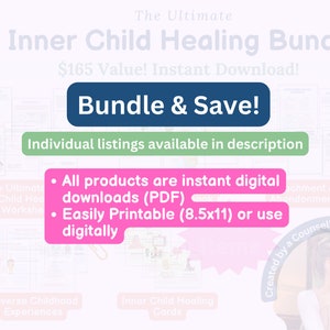 Inner Child Healing Worksheet Bundle, Heal Your Inner Child, Shadow ...