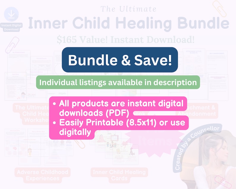 Inner Child Healing Worksheet Bundle Heal Your Inner Child - Etsy