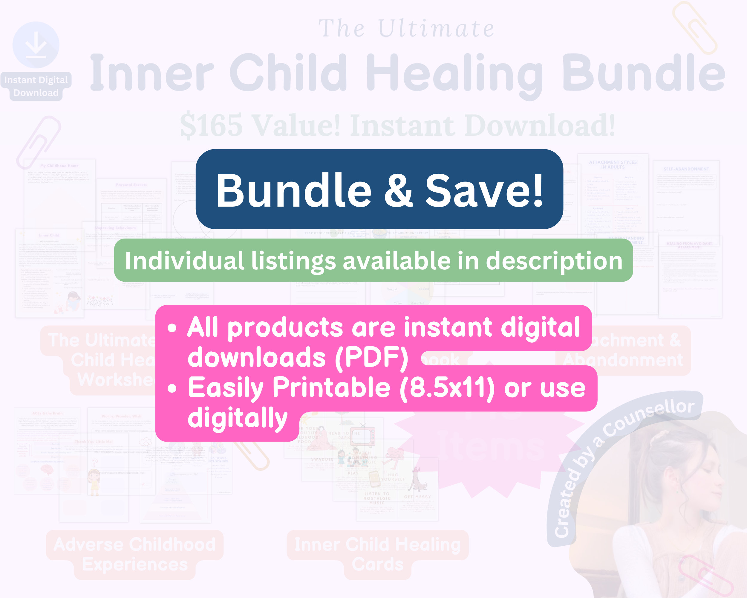 Inner Child Healing Worksheet Bundle Attachment Theory Inner - Etsy