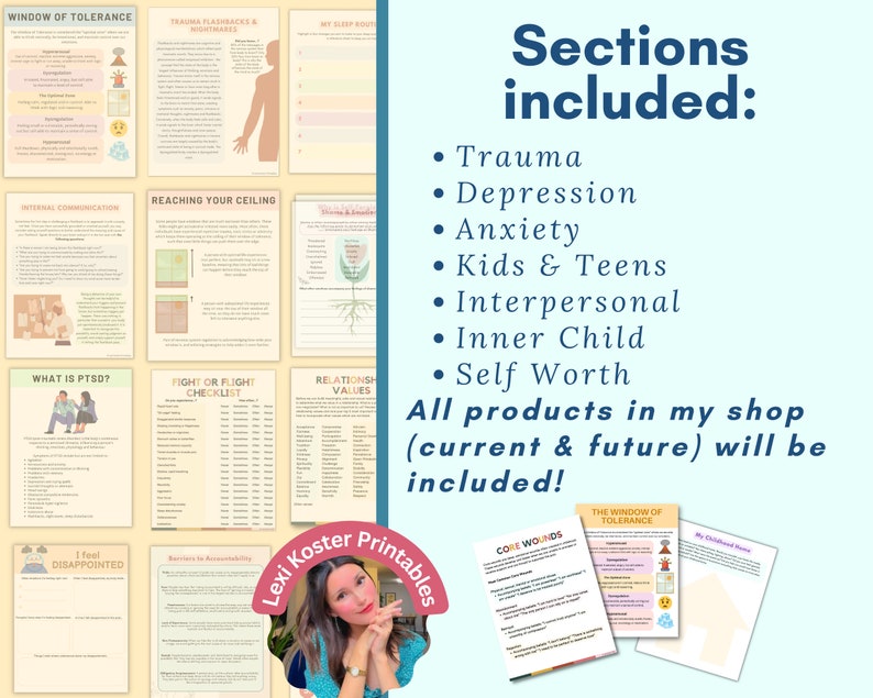 Whole Shop Therapy Bundle, Therapy Worksheets, Trauma Therapy, PTSD ...