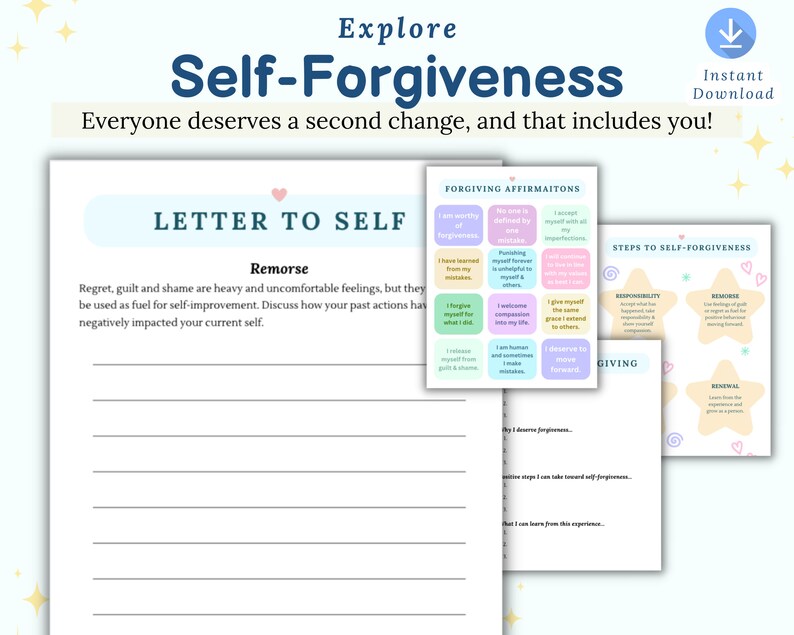 Self Esteem Worksheet Bundle Confidence Worksheets, Self Worth Journal ...