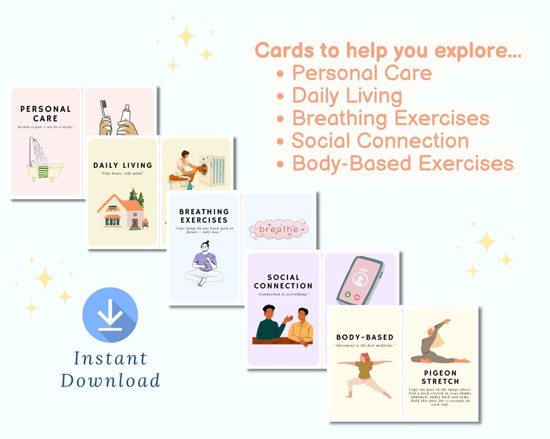 Depression Coping Skills Cards, Self-help, Self-efficacy, Therapy Tools ...