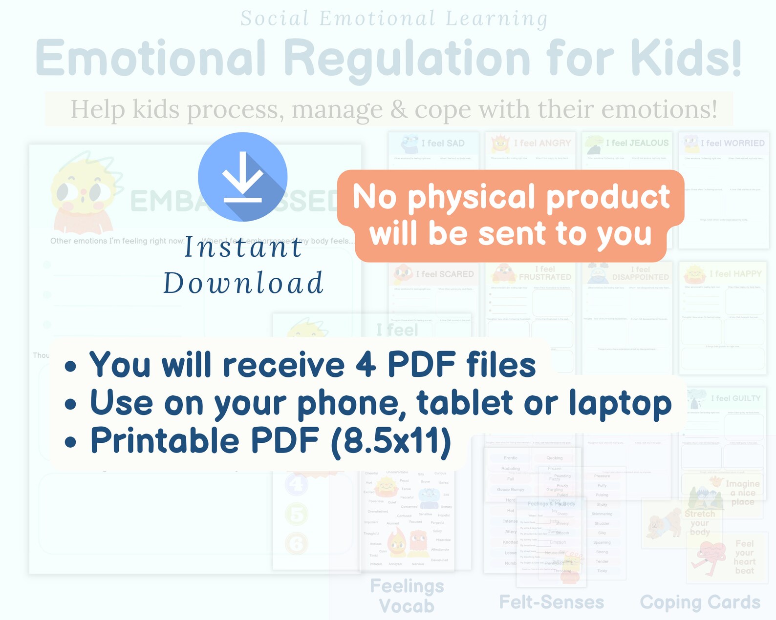 Emotional Regulation Kids Kids Therapy Worksheets Kids - Etsy