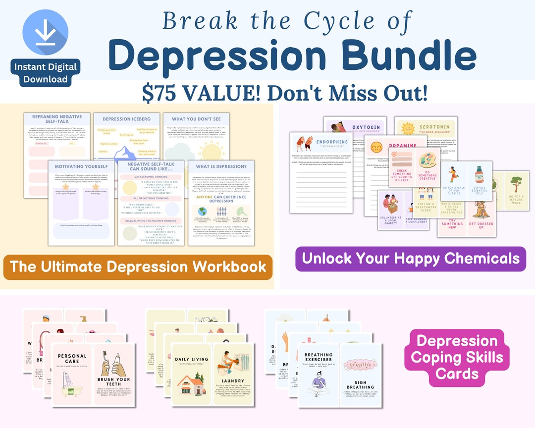 Depression Worksheets Depression Spiral Teen Depression - Etsy