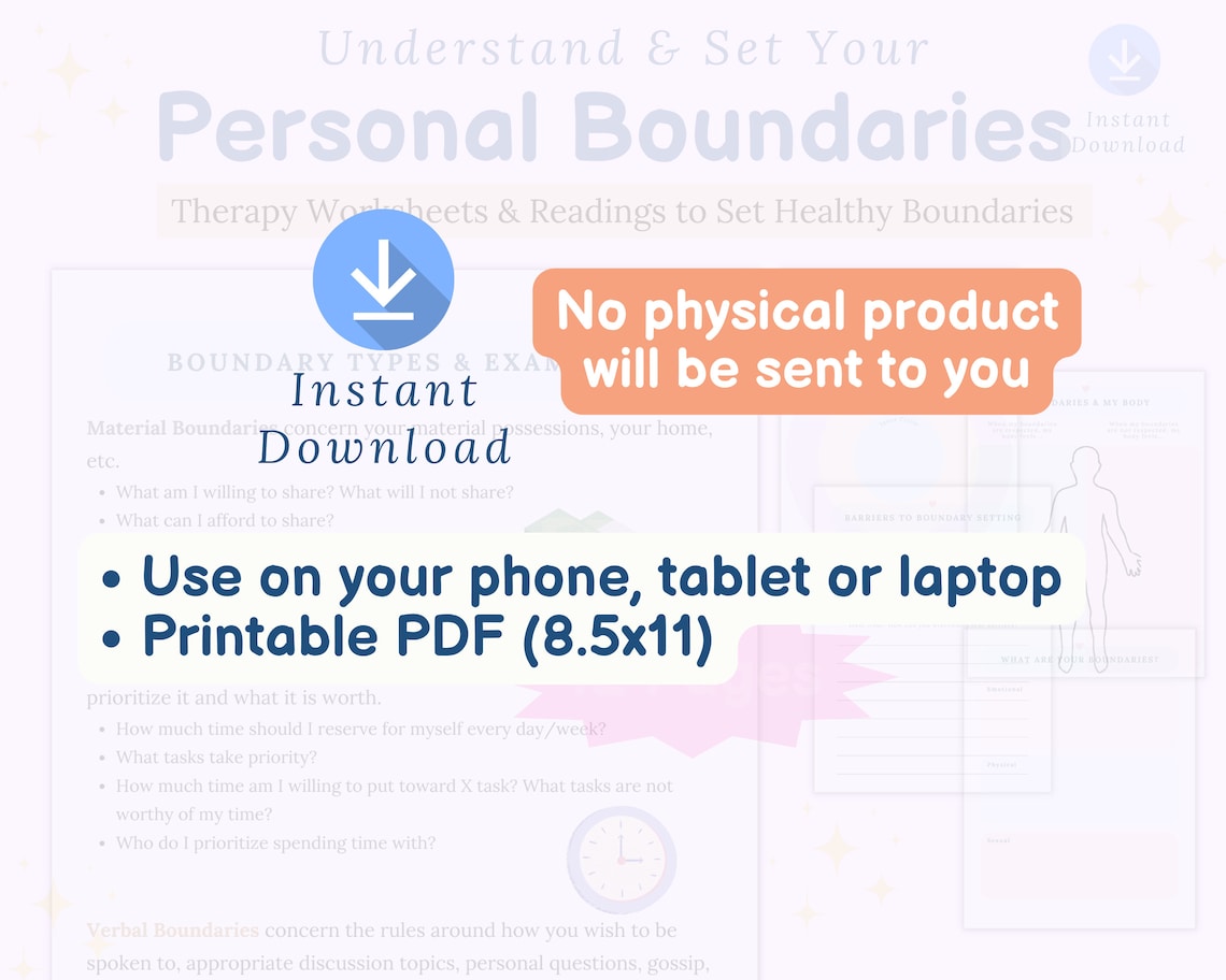 Personal Boundaries Worksheets, Therapy Worksheets, SEL, Social ...