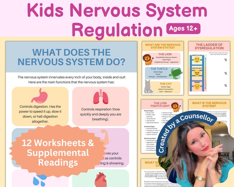 Kids Nervous System Regulation, Kids Trauma Therapy Worksheets, Kids ...