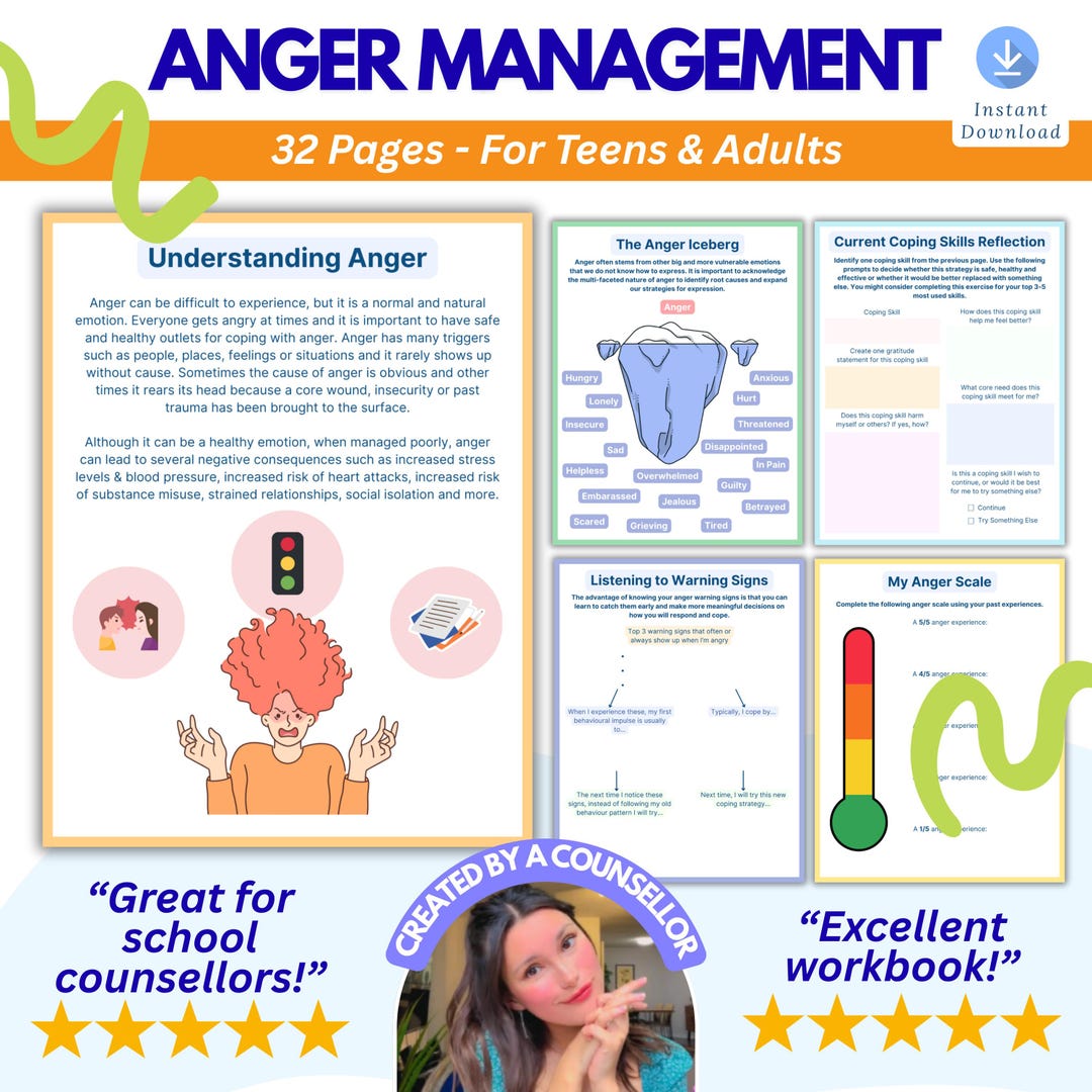 Anger Management Workbook, Anger Therapy, Anger Worksheets, Anger ...