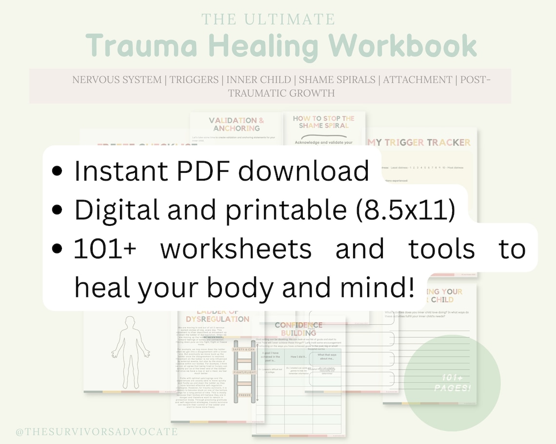 Trauma Worksheets | Trauma Workbook, Somatic Healing, Trauma Self Help ...