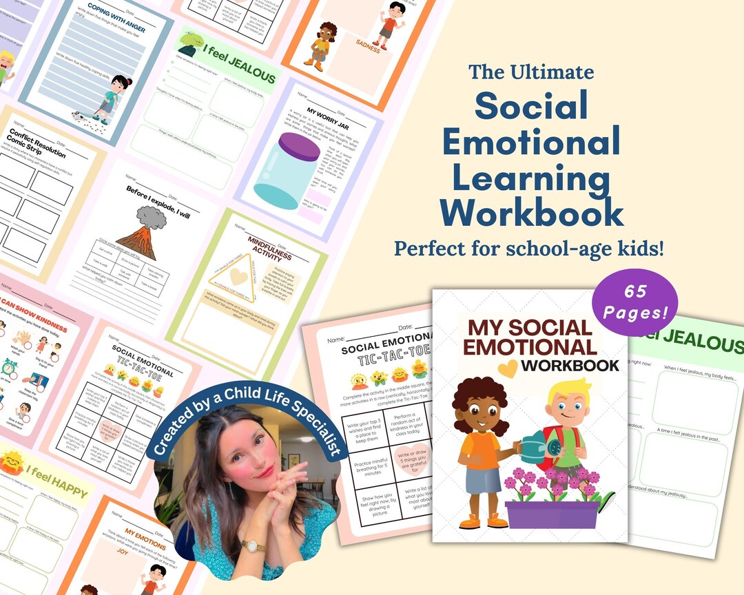 Social Emotional Learning Workbook for School Age Kids, Emotional ...