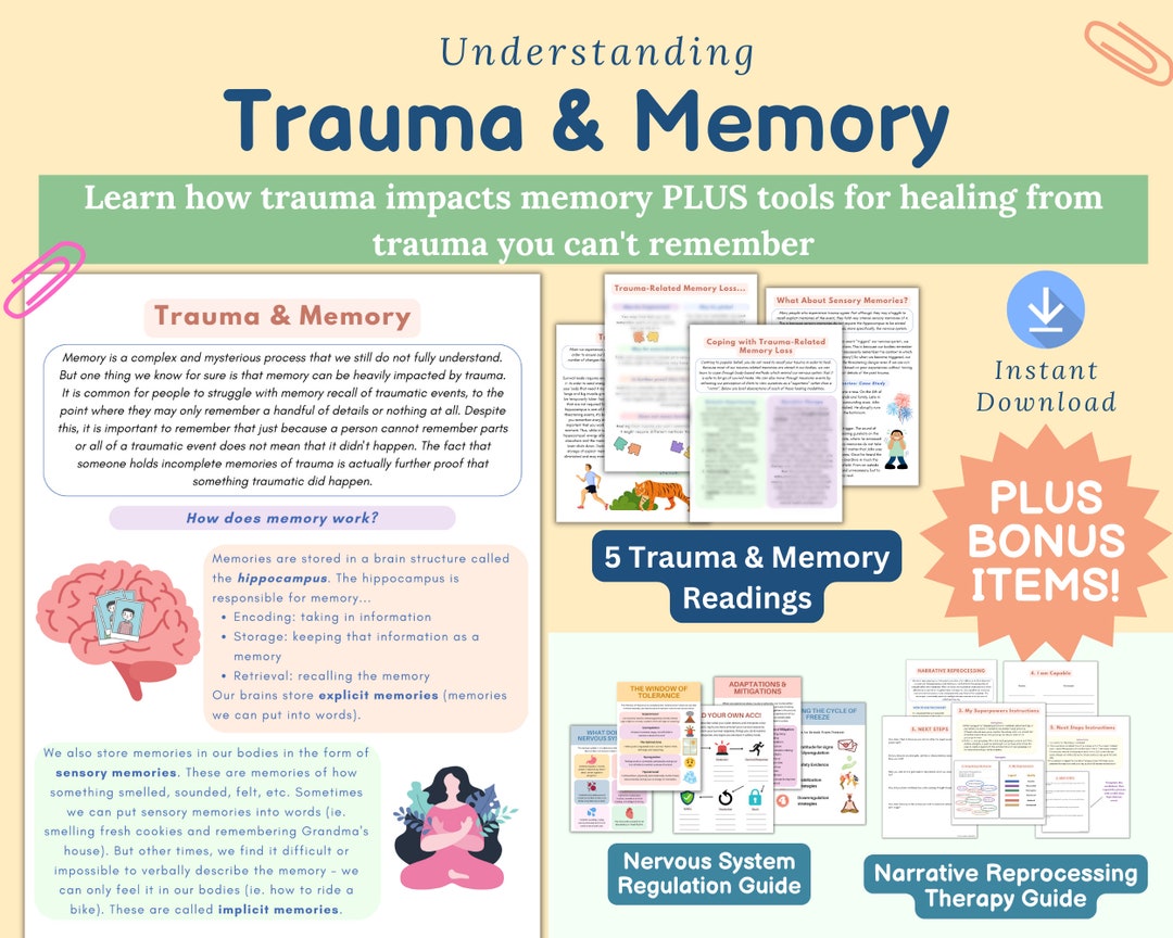 Trauma and Memory, Somatic Therapy, Trauma Worksheets, Nervous System Regulation, Childhood ...