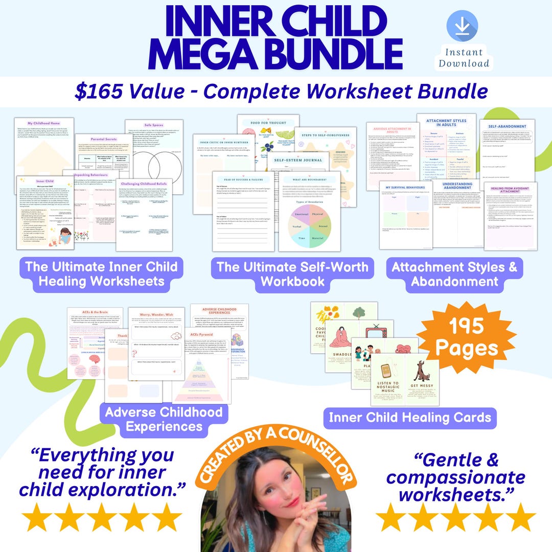 Inner Child Healing Worksheet Bundle, Heal Your Inner Child, Shadow ...